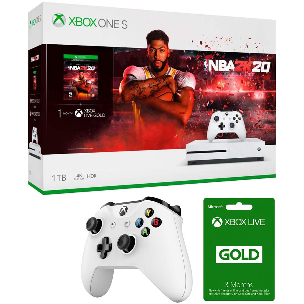 Microsoft Xbox One S NBA 2K20 Bundle 1TB, 8GB Wireless Gaming Console ...