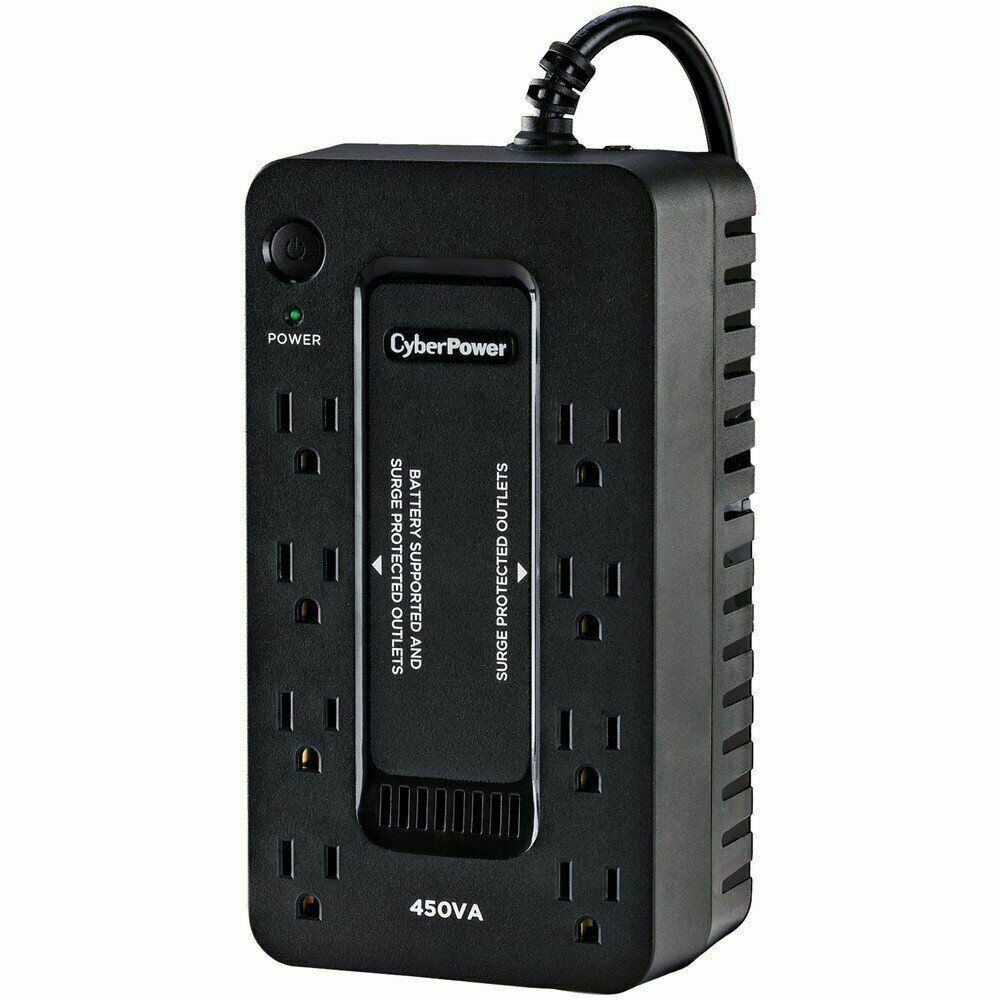 CyberPower 8-Outlet 450VA Uninterruptible Power Supply Battery Back-Up ...